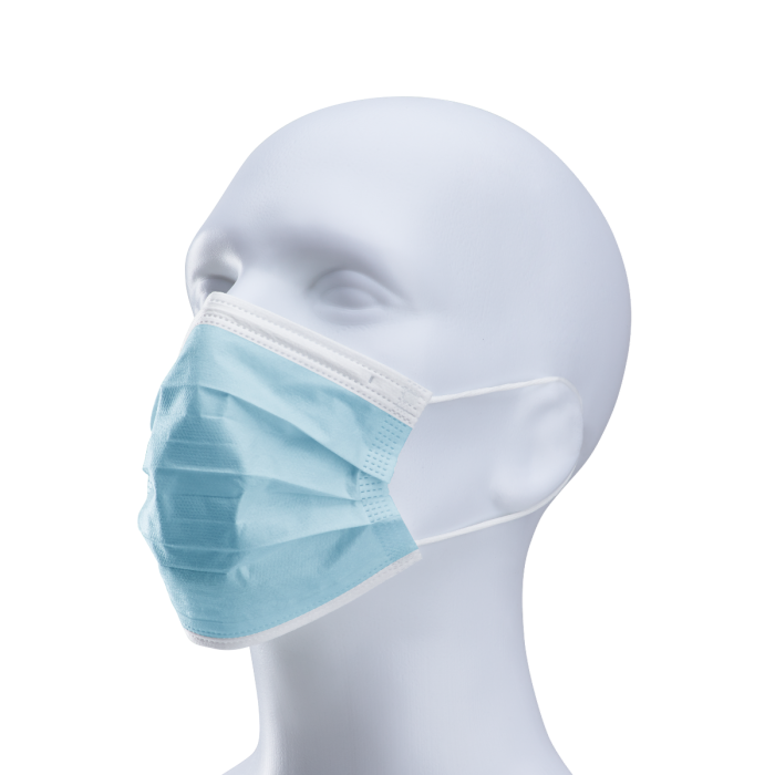 Karat 3-Ply Disposable Face Mask with Elastic Ear Loops - Pack of 50 ...